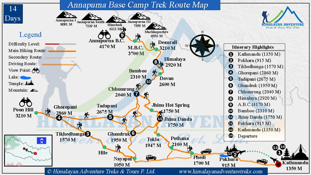 Annapurna Base Camp Trek - 13 days ABC Trek Cost 2025-2026